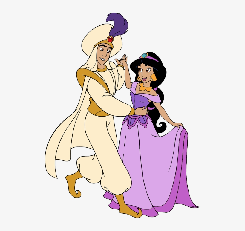 Aladdin, Jasmine Sitting Together Aladdin, Jasmine - Cartoon - 524x693 ...