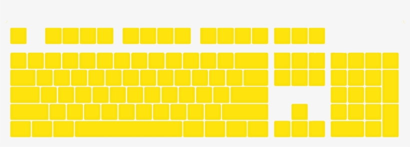 Yellow Keyboard Key's - Old Mac Keyboard Layout - 1600x600 PNG Download ...