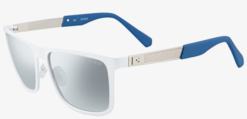 The Silver Mirror Lenses And Guess Logo Along The Temples - Plastic ...