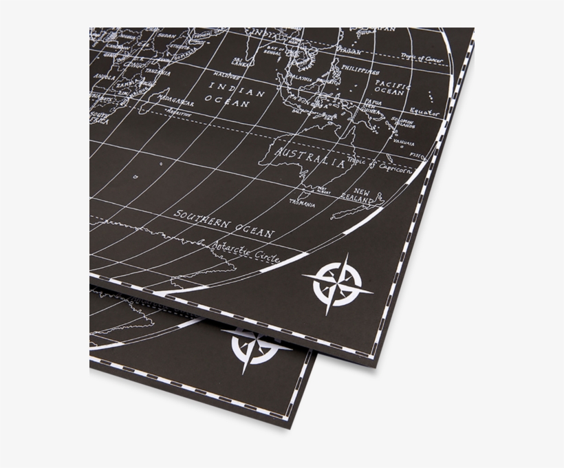 Black World Map Gift Wrap - Triangle - 560x600 PNG Download - PNGkit