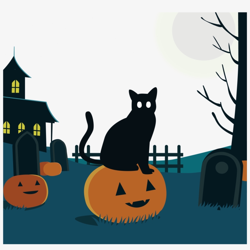 The Black Cat In - Jack-o'-lantern - 3240x3211 PNG Download - PNGkit