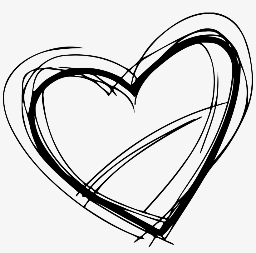 Sketched Heart Clipart Freeuse Stock - Heart Sketch Png - 2400x2256 PNG ...