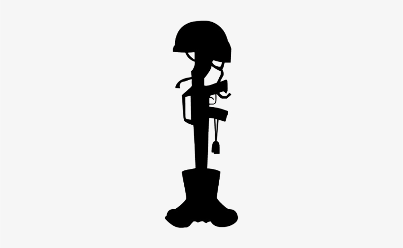 Kneeling Soldier Png - Fallen Soldier Battle Cross Silhouette - 450x450 ...