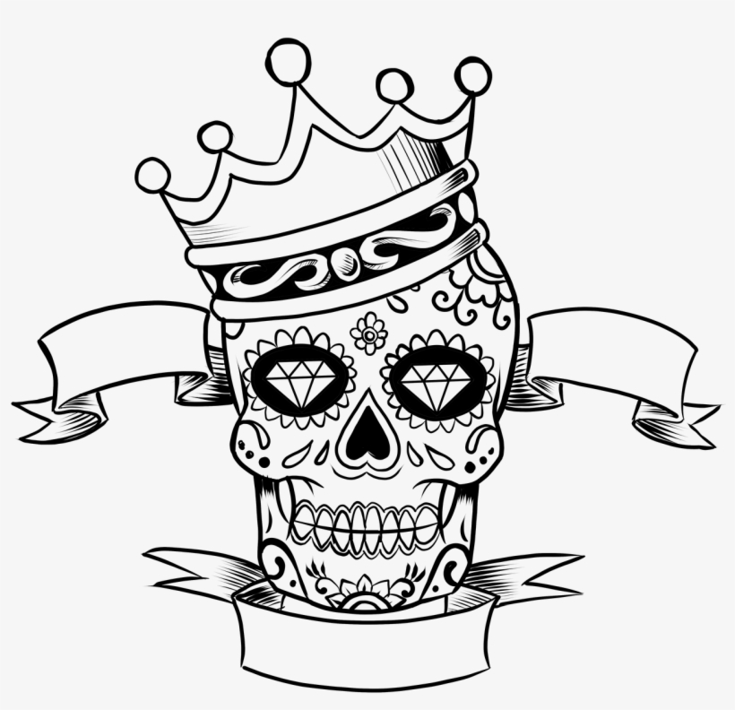 Free Image On Pixabay - Sugar Skull With Crown - 1280x1195 PNG Download ...