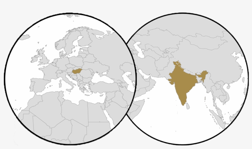 World Map - Hungary - India - Map - 1121x611 PNG Download - PNGkit