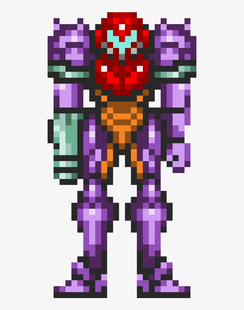 Super Metroid - Samus Pixel Art - 580x1040 PNG Download - PNGkit