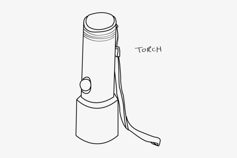 Drawn Torch Everyday Object - Everyday Objects Line Drawing - 640x480 ...