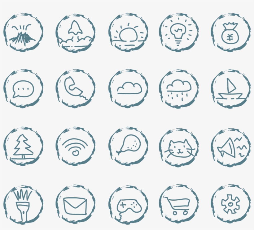 Ui Design Small Icons Hand Drawn Png And Vector Image - Icon ...