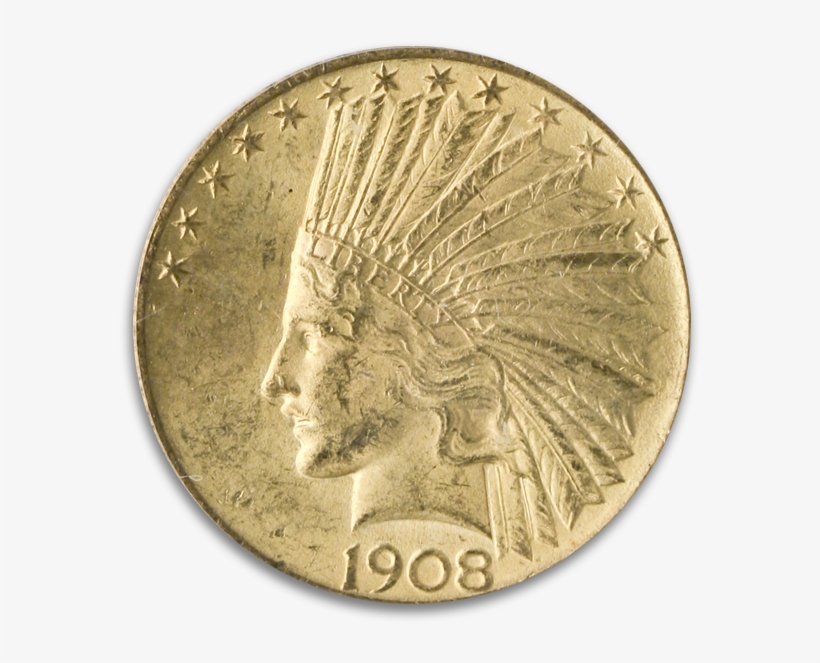 Download Transparent 1908 $10 Indian With Motto Pcgs Ms63 Cac - Coin ...