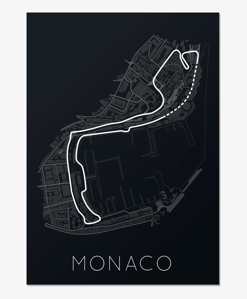 Circuit De Monaco F1 Track Art Iconic Car Art Car Print - Darkness ...