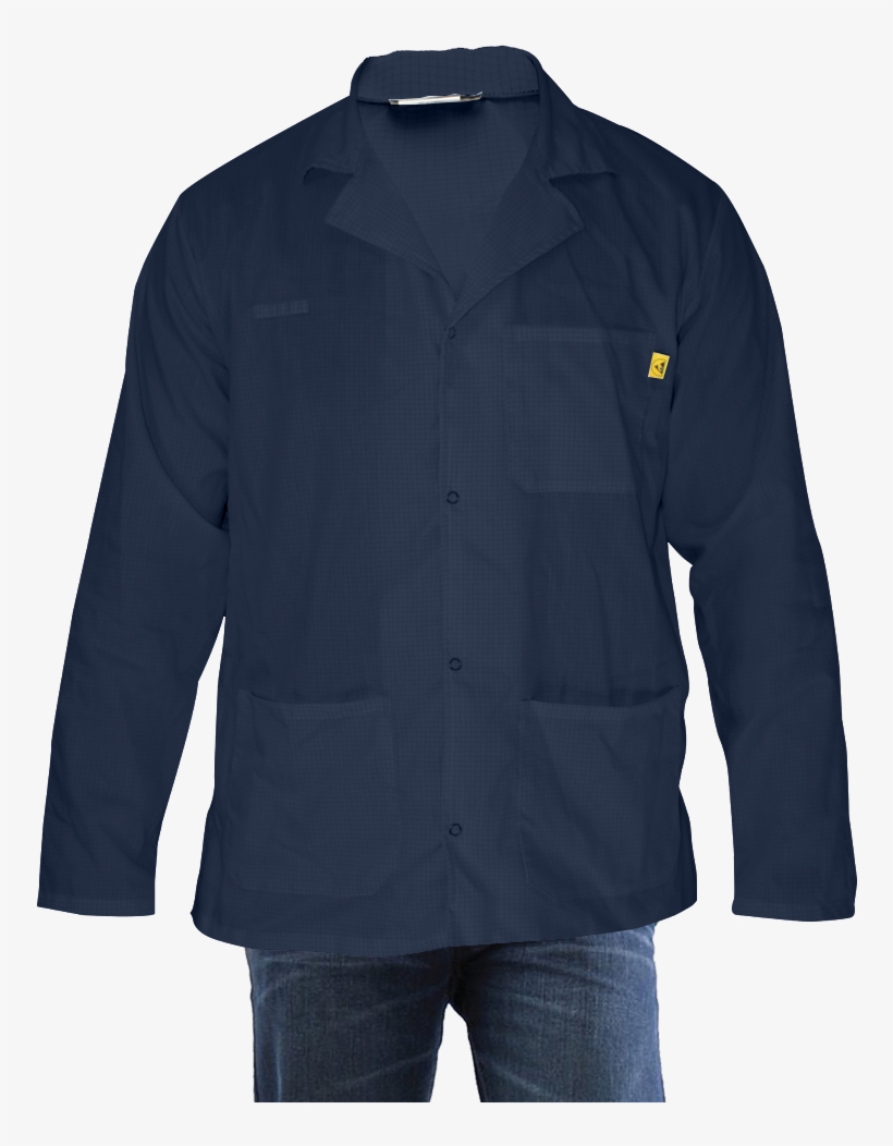 Estatec Blue Poly/cotton Esd Lab Coat With Snap Cuffs - Pocket ...