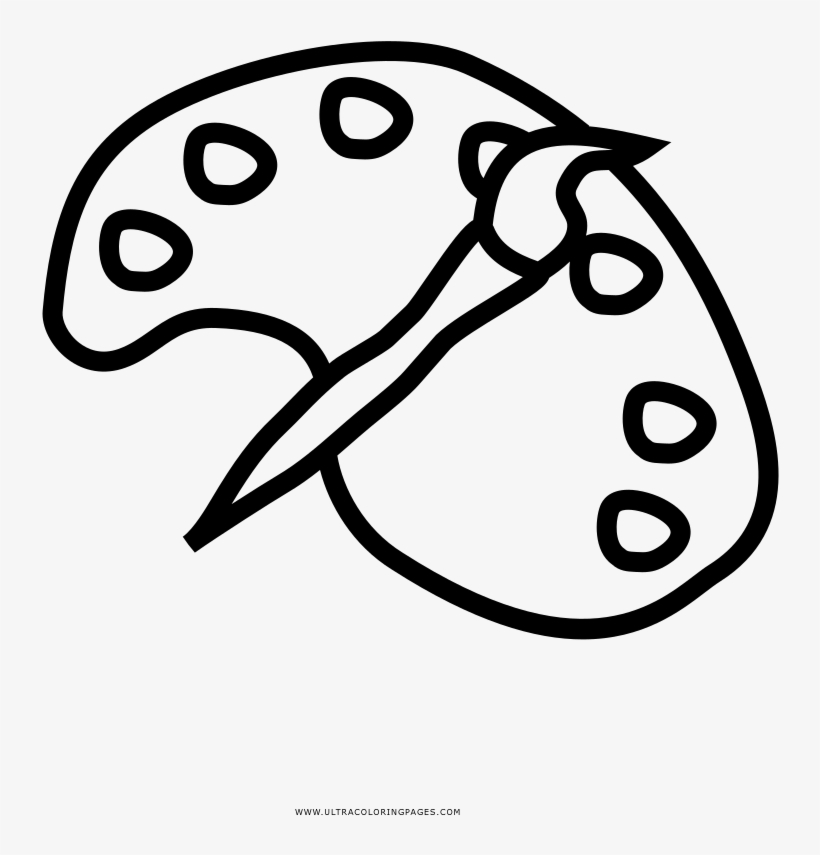 Paint Palette Coloring Page - Line Art - 1000x1000 PNG Download - PNGkit