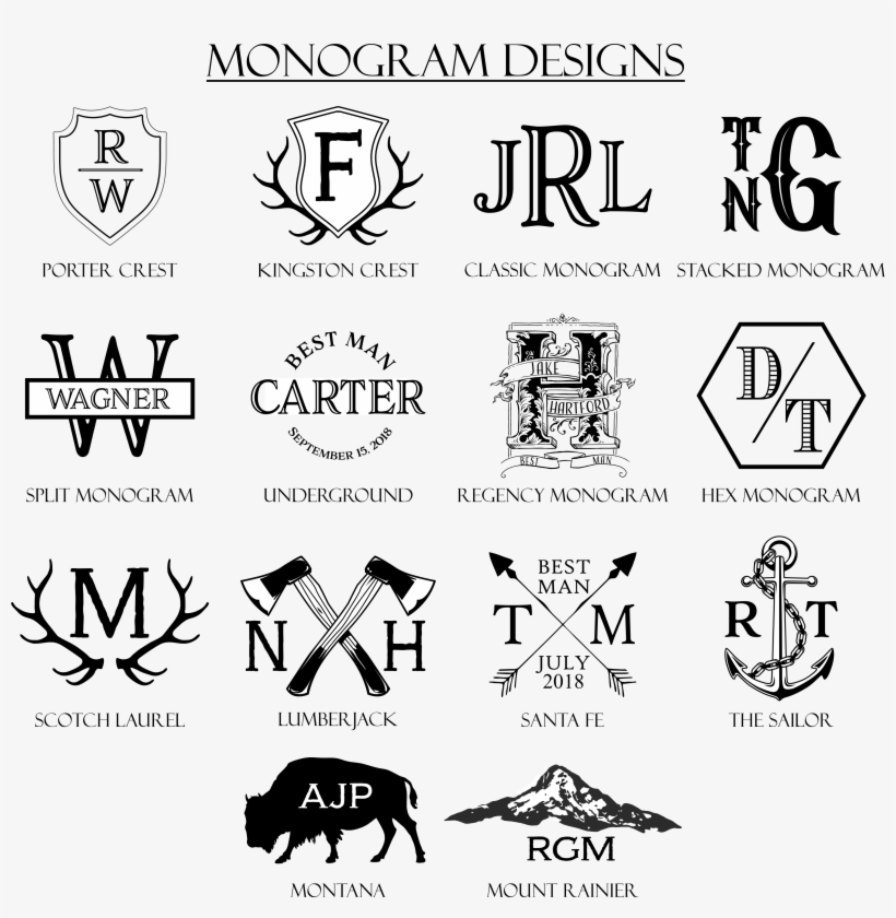 Monogram Passport Wallet - Masculine Monogram Font - 3981x3887 PNG ...
