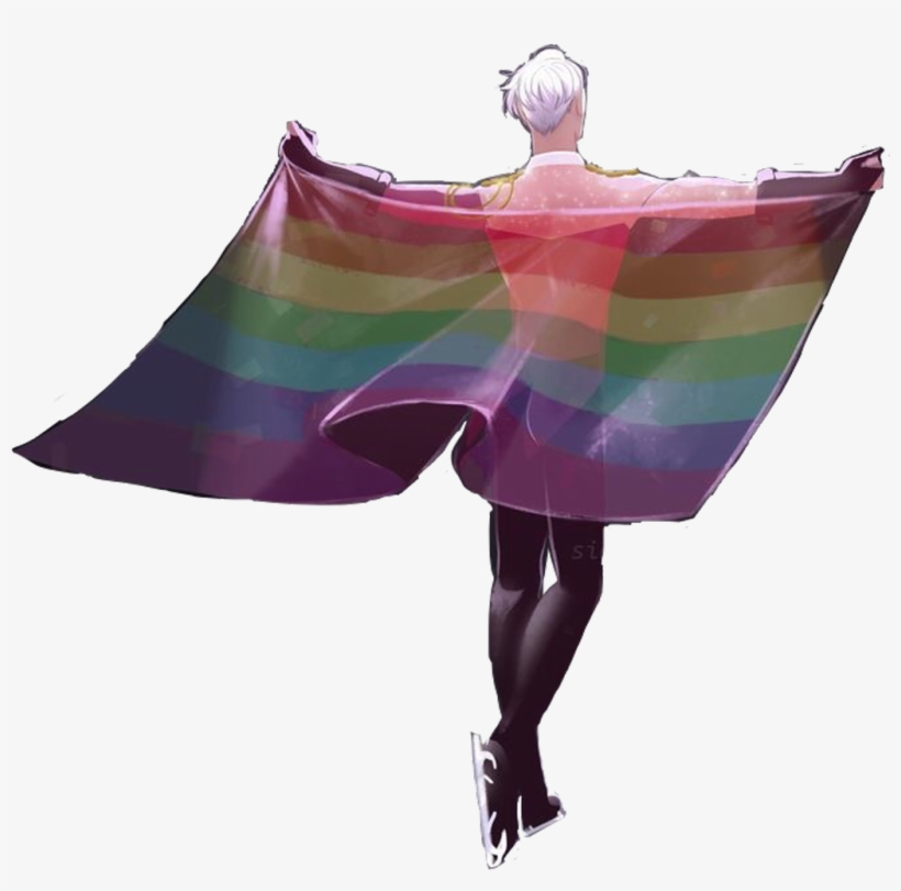Yoi Yurionice Viktor Victor Pride Flag Gay Iceskating - Illustration ...
