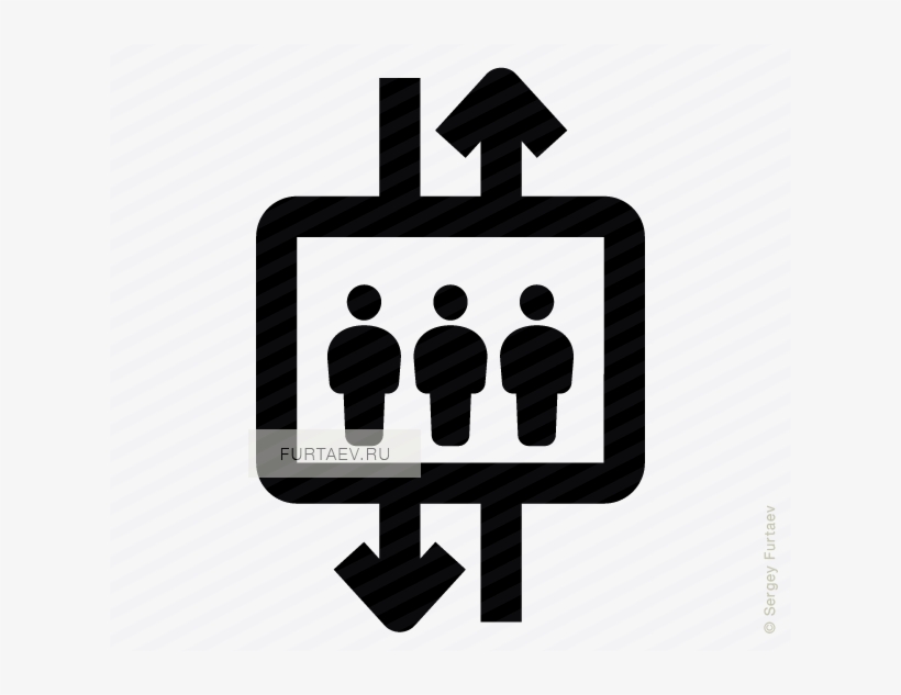 Vector Icon Of People Group In Elevator - Do Not Use Elevator Icon ...