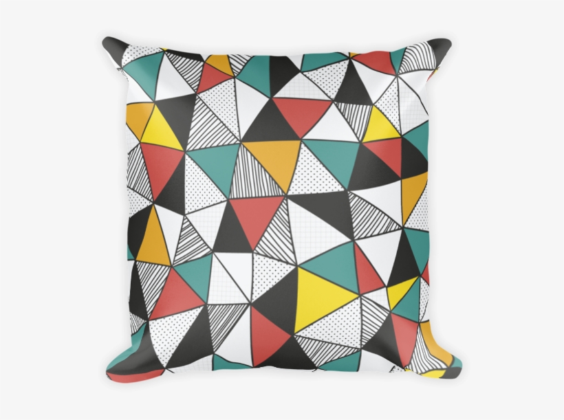Colorful Triangles Design Pillow - Triangle - 600x600 PNG Download - PNGkit