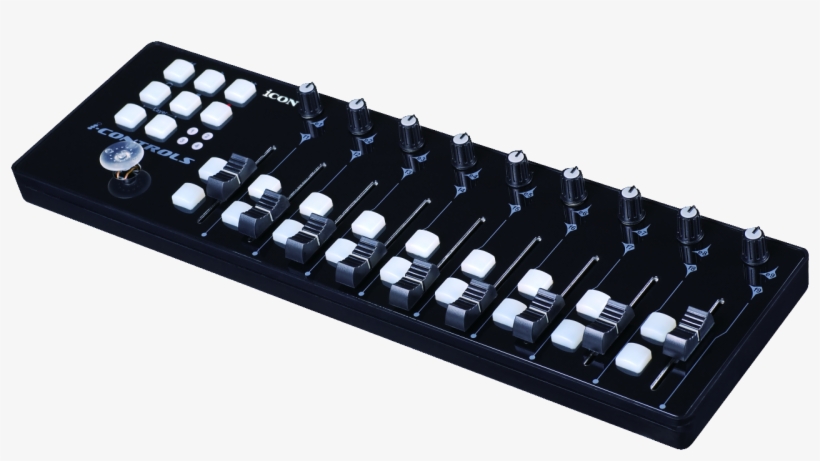 Icontrols Black 3d1 - Fader Knobs Midi Controller - 1280x658 PNG Download - PNGkit