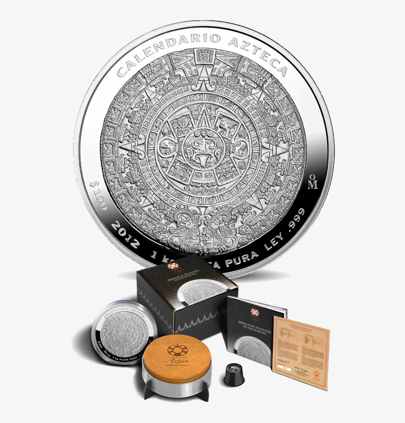 Aztec Calendar 1 Kilograms Silver Proof Coin - Aztec Calendar Coin ...