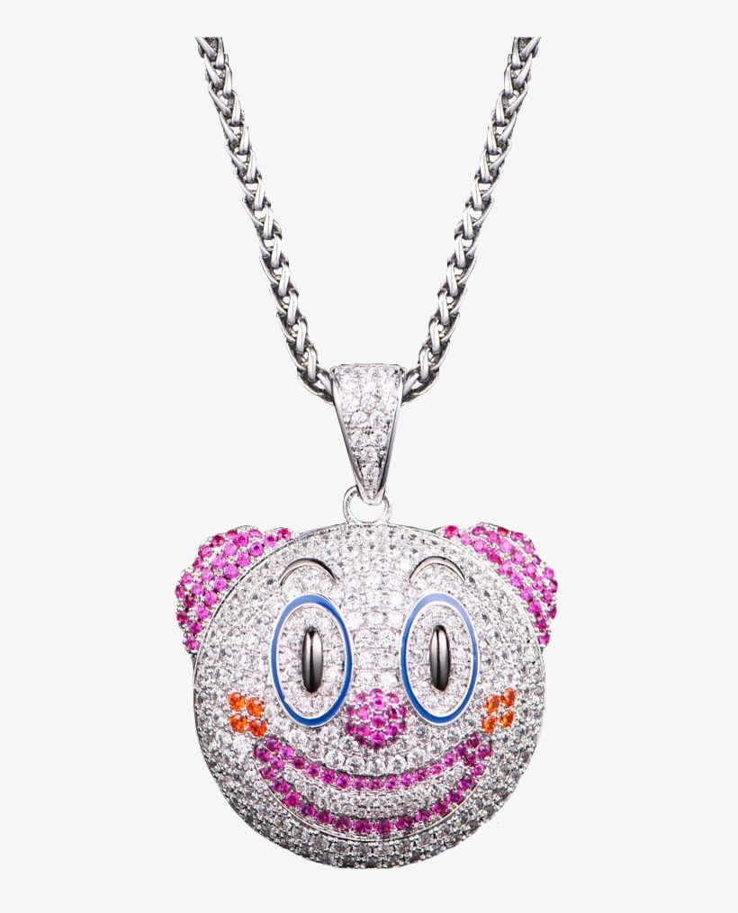 White Gold Iced Clown Emoji - Necklace - 1024x1024 PNG Download - PNGkit
