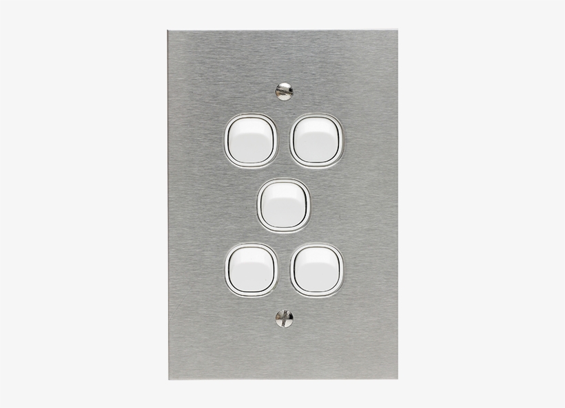 Bsl35va Flush Switch, 5 Gang, 250vac, 10a, Metal Plate - Clipsal Metal ...