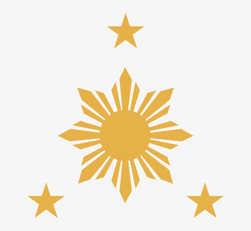 The Three Star And The Sun - Sun In The Philippine Flag - 640x689 PNG ...