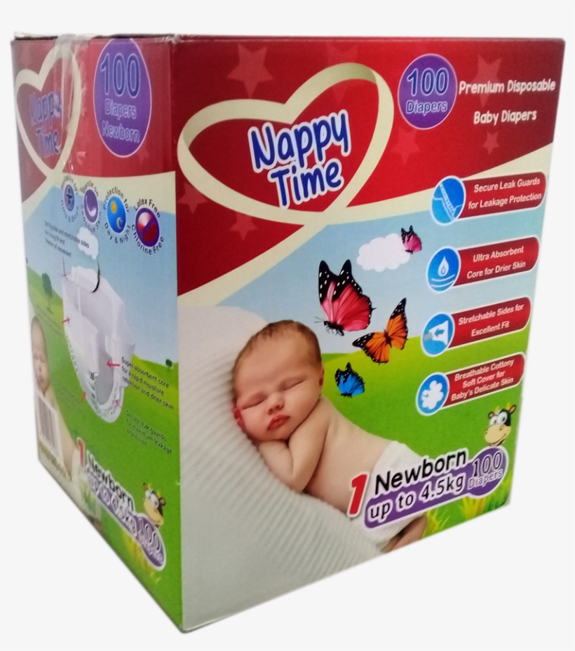 Download Transparent Mega Nappytime Newborn Kg / 100 Pieces - Baby - PNGkit