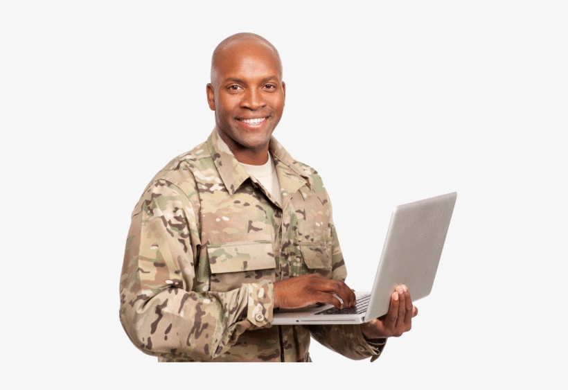Soldier Holding Laptop - Typing - 725x483 PNG Download - PNGkit