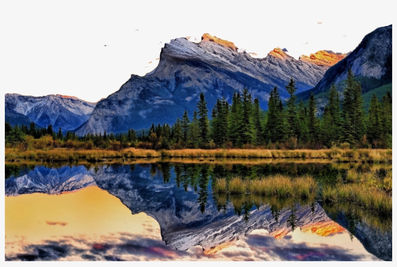 Nature Drawing - Mount Rundle - 1920x1200 PNG Download - PNGkit