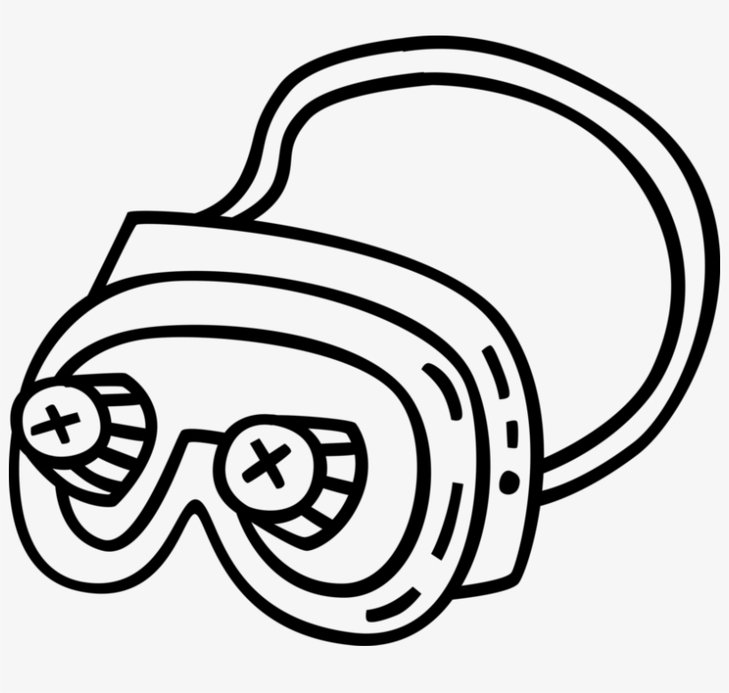 Vector Illustration Of Protective Eyewear Safety Goggles - Line Art ...