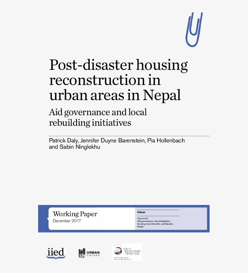 Post-disaster Housing Reconstruction In Urban Areas - 595x842 PNG ...