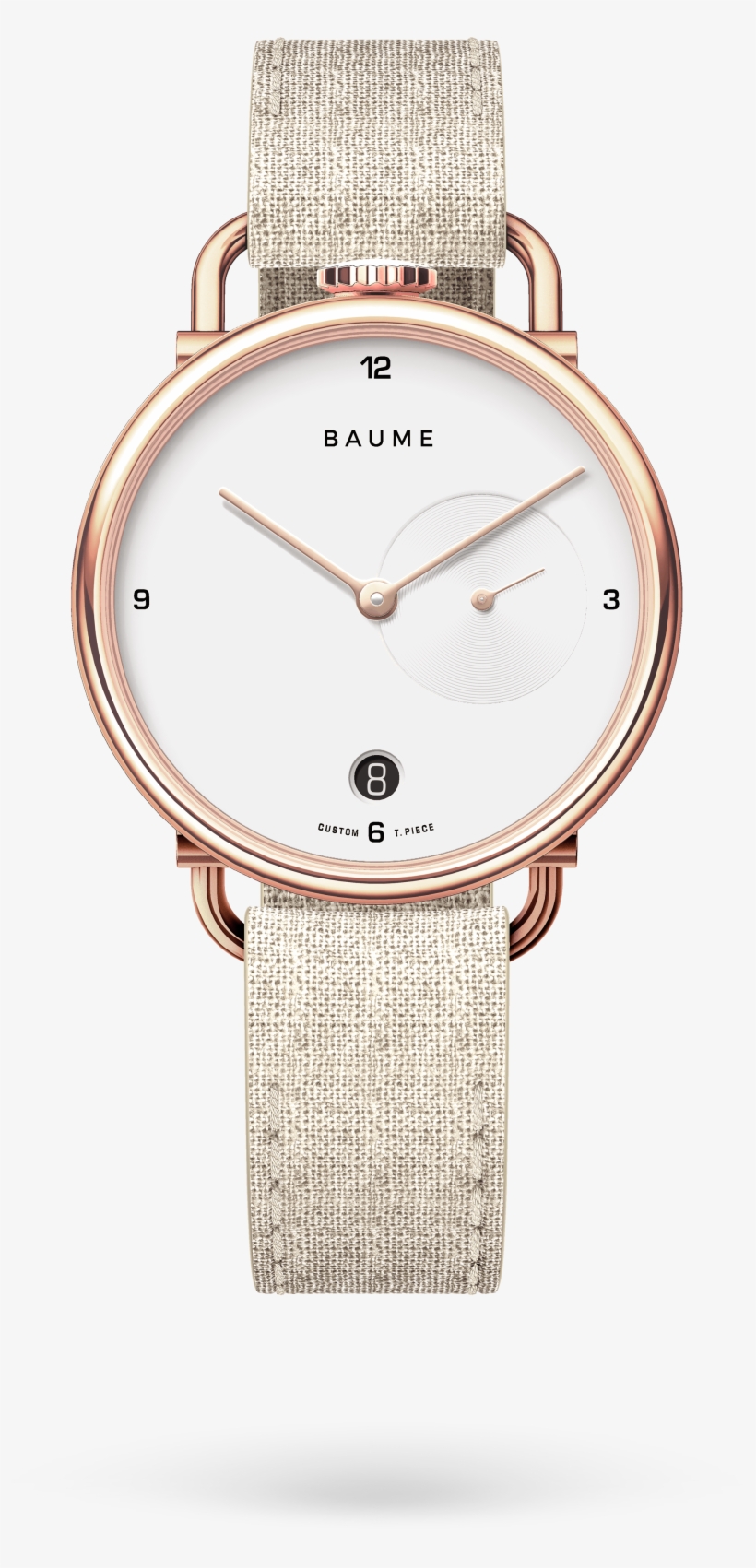 35mm Date Unisex Custom Watch Ronda Golden Case Linen - Analog Watch ...