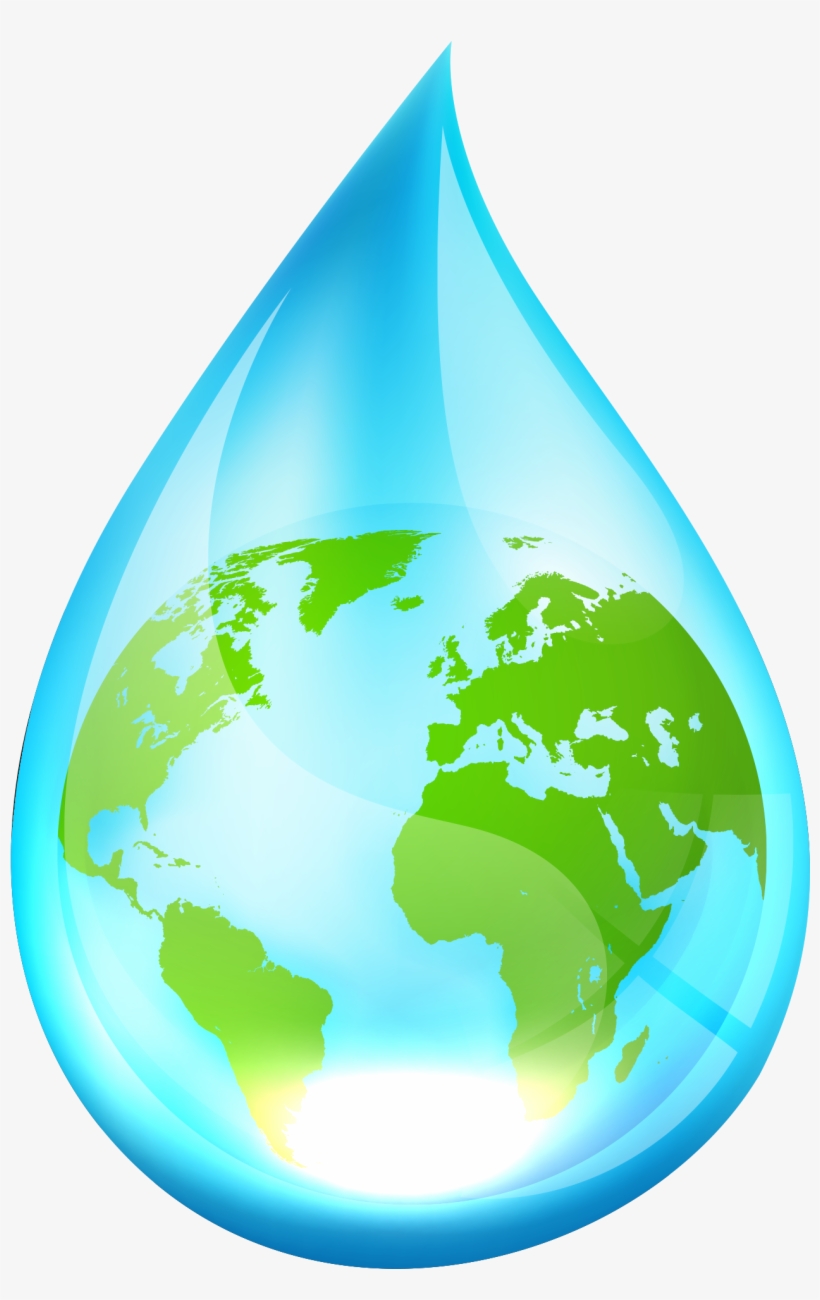 Earth Png - Water Droplet With World - 3000x2225 PNG Download - PNGkit