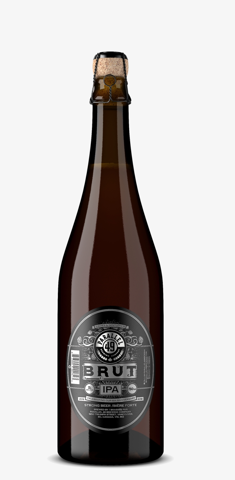 Parallel49 Brut Ipa 1 - Glass Bottle - 1500x3000 PNG Download - PNGkit