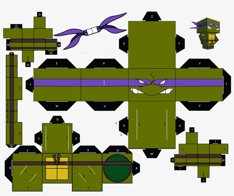Teenage Mutant Ninja Turtles Papercraft With Template - Ninja Turtle ...