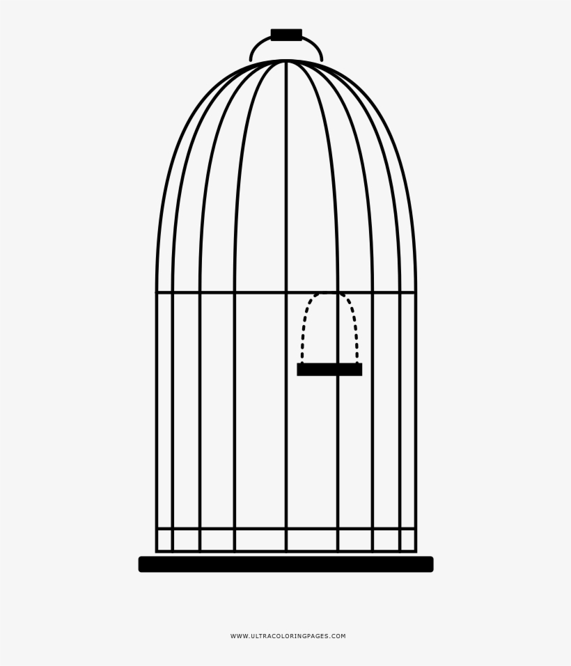 Download Transparent Bird Cage Coloring Page - Illustration - PNGkit