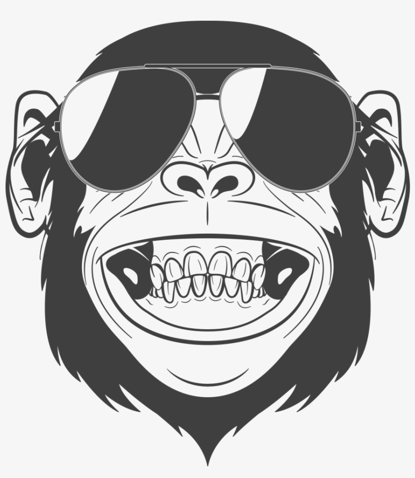 Chimpanzee Clip Art Laughing Orangutan - Ape With Headphones ...
