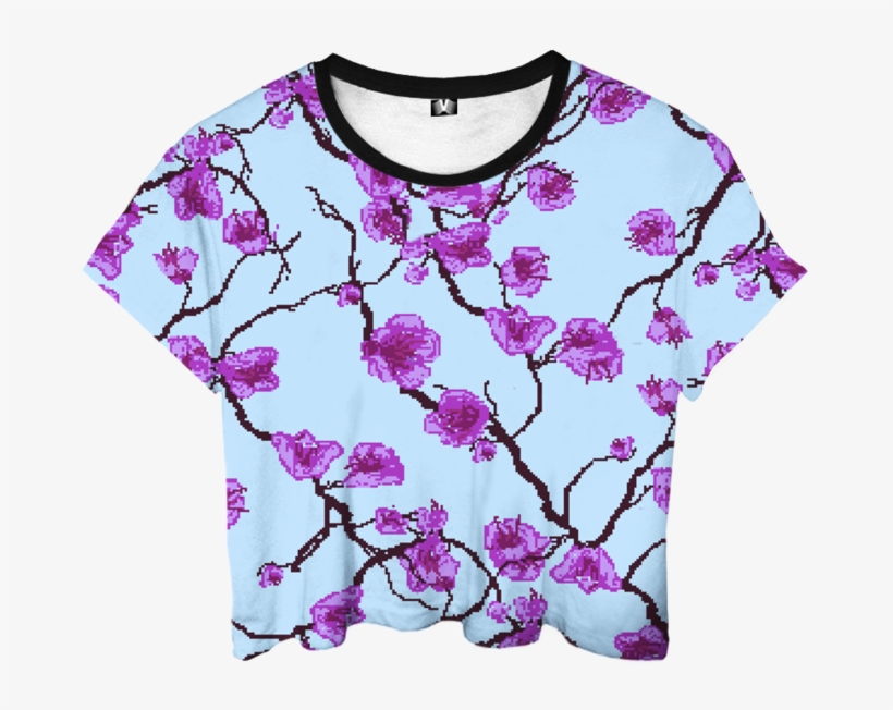Ultra Violet Crop Top - Floral Design - 700x862 PNG Download - PNGkit