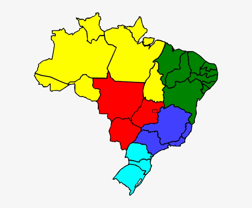 Colored Map Of Brazil Png Images - 600x597 PNG Download - PNGkit