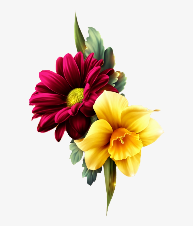 Spring Bouquet Flourish Border, Flower Images, Flower - Golden Flower ...