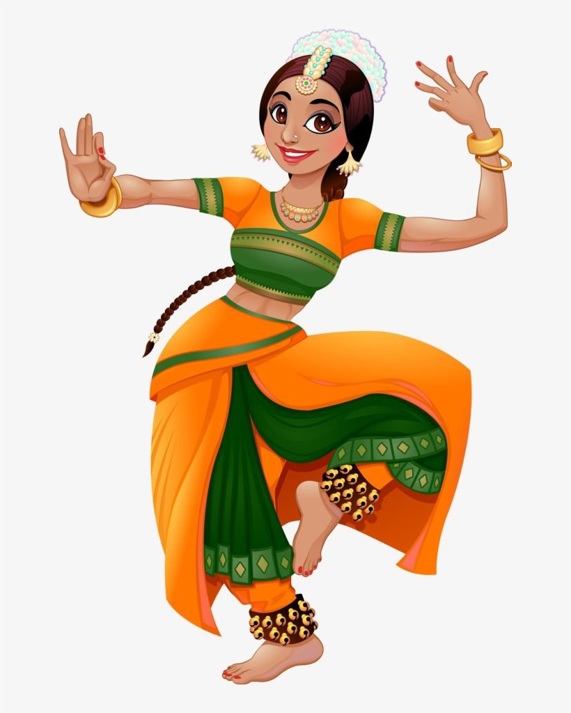 India Png Photo - Bharatanatyam Cartoon - 650x943 PNG Download - PNGkit