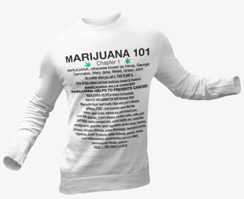 M101 5 Marijuana 101 Weed Cannabis Grass - Long-sleeved T-shirt - 1920x1440 PNG Download - PNGkit