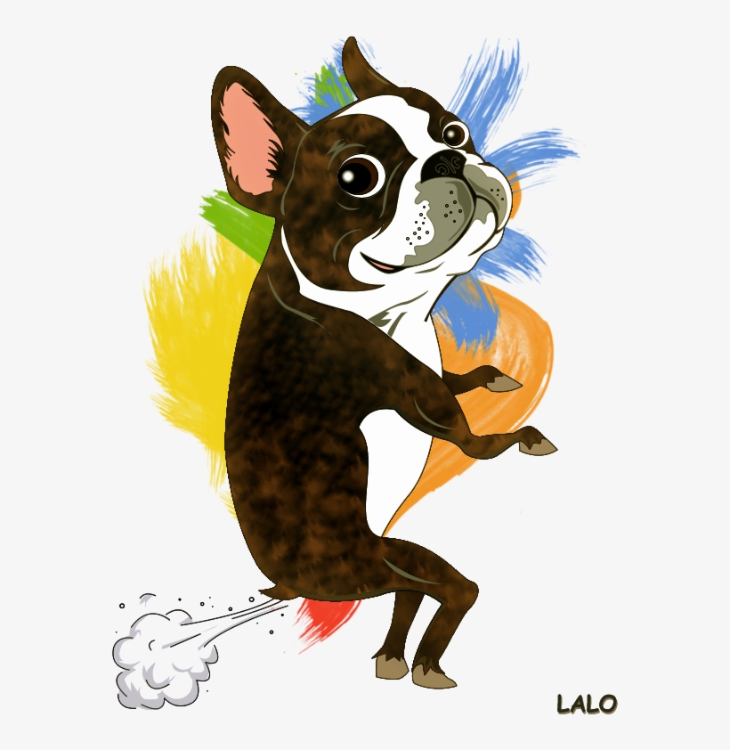 Dog Fart Cliparts - Boston Terrier Cartoon Png - 568x762 PNG Download ...