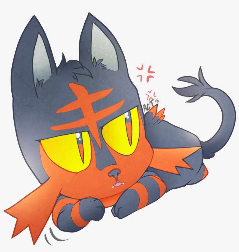 Litten's Fiery Temper - Illustration - 990x1000 PNG Download - PNGkit