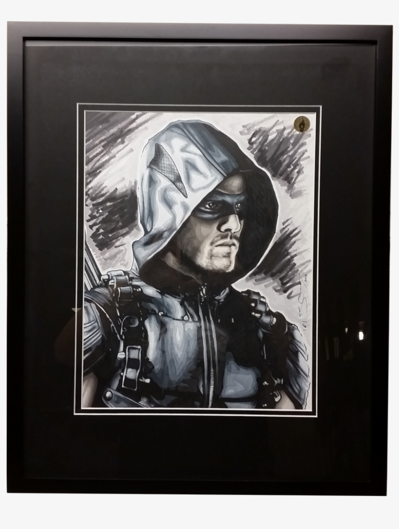 16"x 20" Final Framed And Matted Drawing - Stephen Amell - 1024x1024 ...