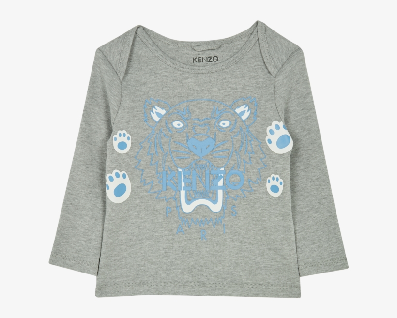 Gray Tiger Paw Motif T-shirt - Long-sleeved T-shirt - 700x700 PNG ...