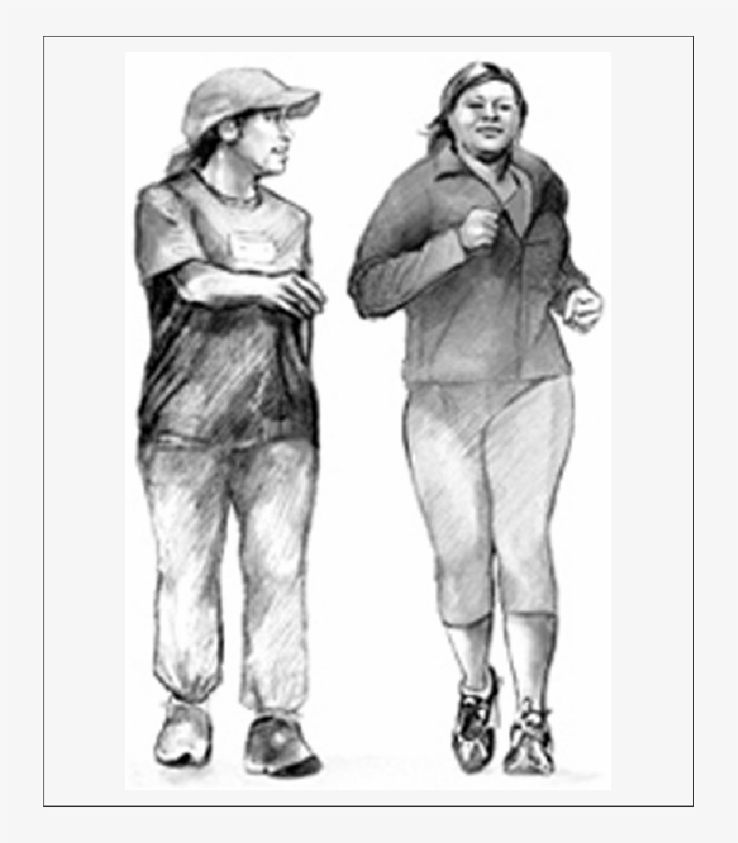 Drawing Of Brisk Walking With Friends - Walking Sketch Of Human Figure ...