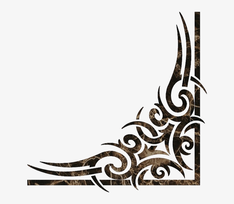 Canto Tribal Moldura @lucianoballack - Tribal Scroll Corner - 650x646 ...