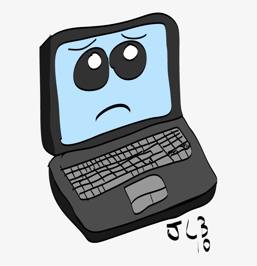 Computers Clipart Cartoon - Cartoon Computer Sad Face - 567x768 PNG ...