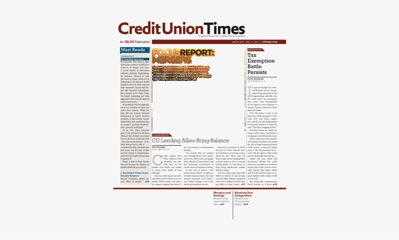 Credit Union Times - 355x440 PNG Download - PNGkit