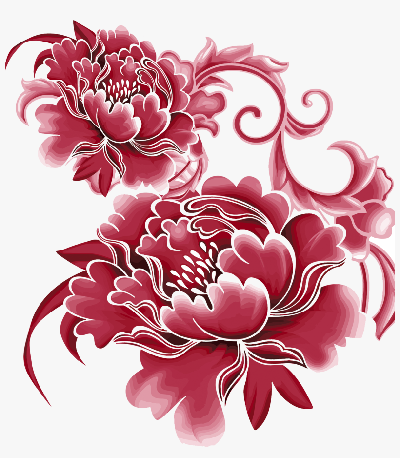Chinese Flower Pattern Png - 1500x1688 PNG Download - PNGkit